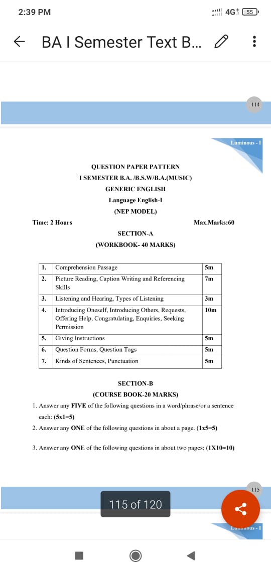 UG courses NEP question pattern - Bengaluru City University UG courses NEP question pattern - Bengaluru City University